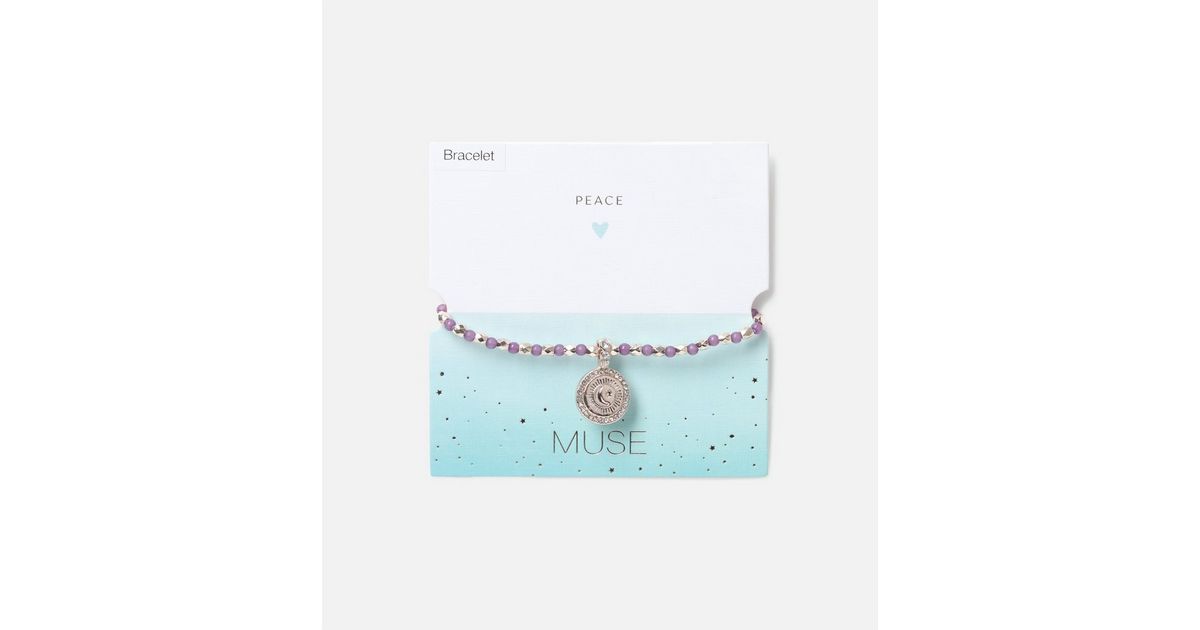 Muse Purple Celestial Charm Beaded Bracelet | New Look