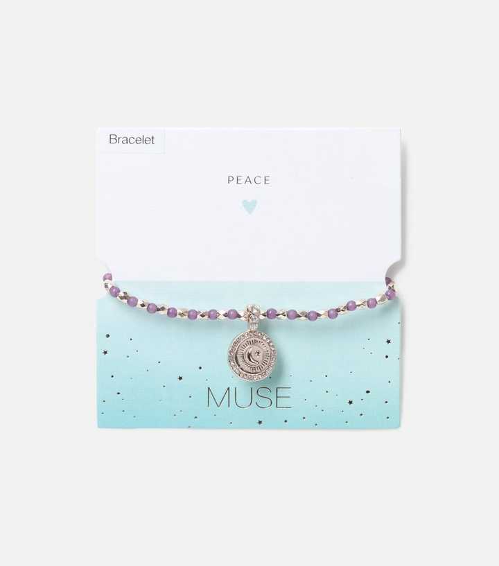 Muse Purple Celestial Charm Beaded Bracelet | New Look