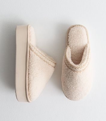 Off White Platform Sole Mule Slippers | New Look