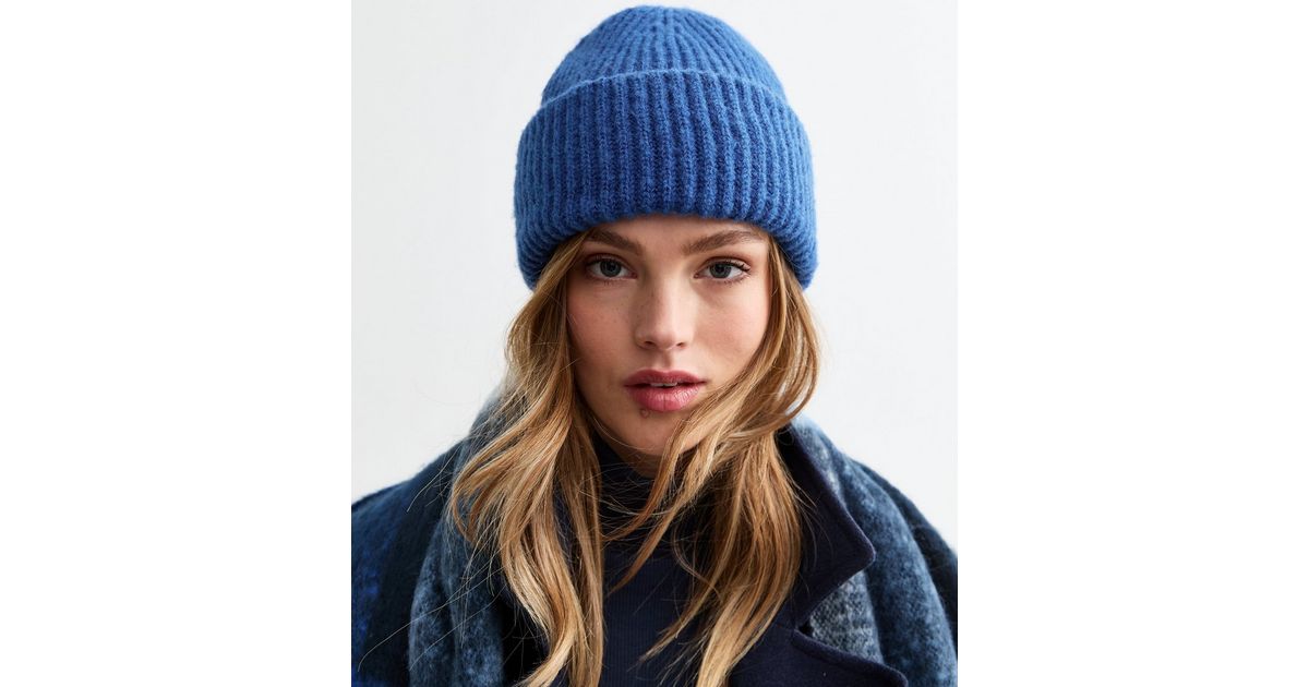 Bright Blue Rib Chunky Knit Beanie Hat | New Look