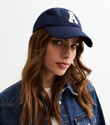 Navy Collegiate Varsity Letter A Cap | New Look