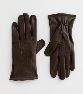 Dark brown leather gloves ladies store