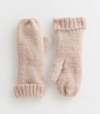 Pink Sparkle Knit Gloves | New Look