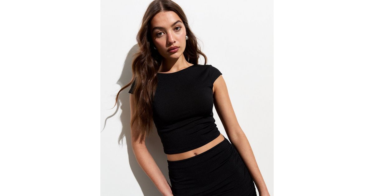 Black Low Back Crop Top | New Look