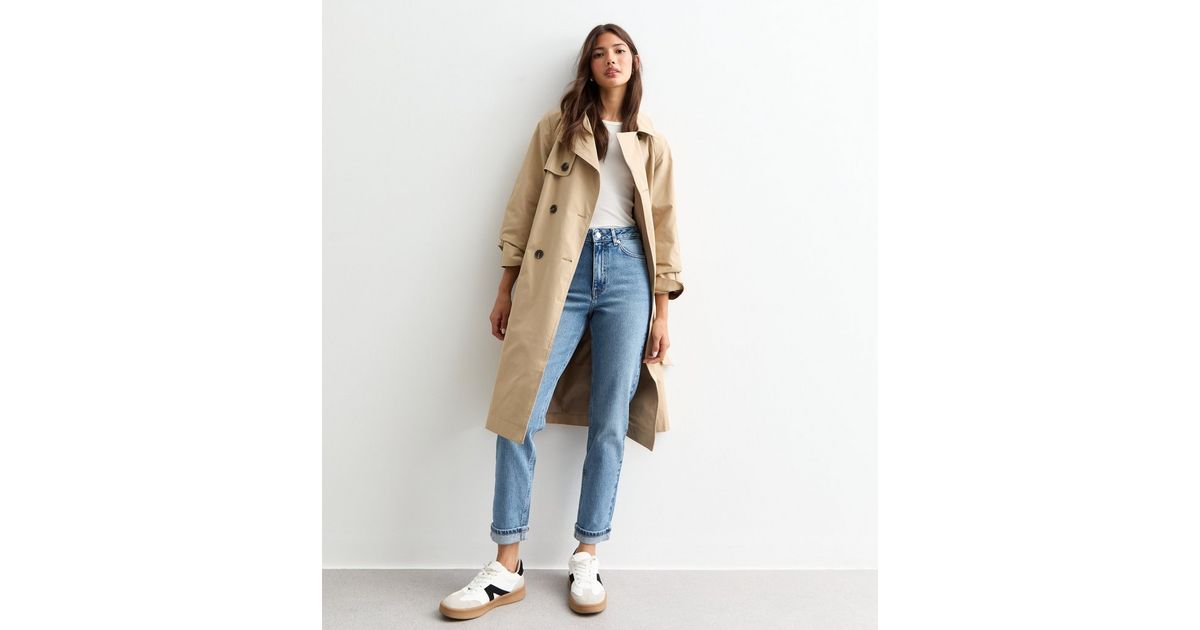 Blue High Waist Cuff Mom Jeans | New Look