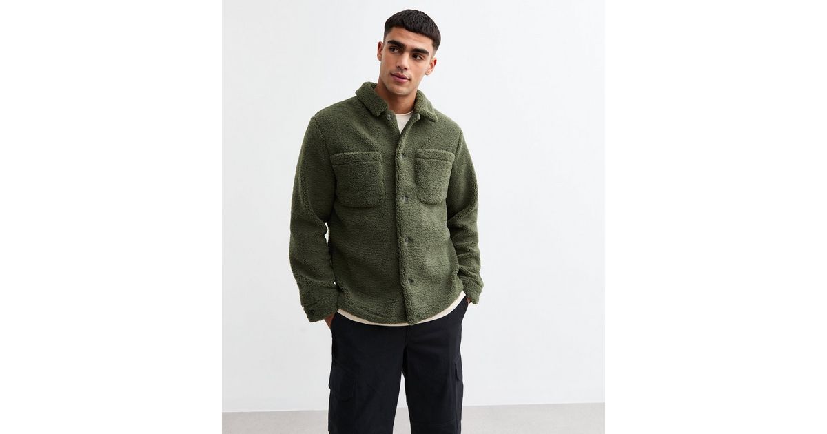 Khaki Regular Borg Jacket | New Look