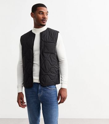 Black Regular Quilted Gilet | New Look