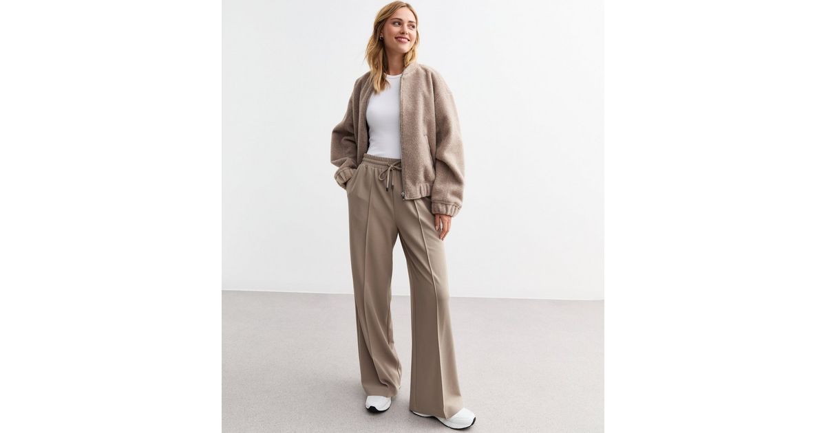 Mink Jersey Tailored Wide Leg Joggers | New Look