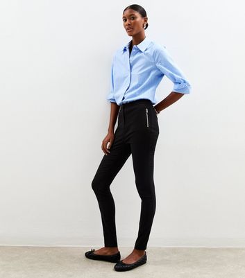 Black Stretch Slim Fit Tailored Trousers New Look
