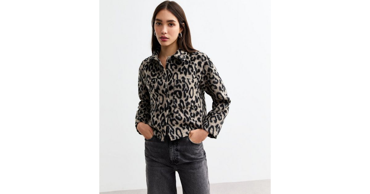 Brown Soft Animal Print Shacket | New Look
