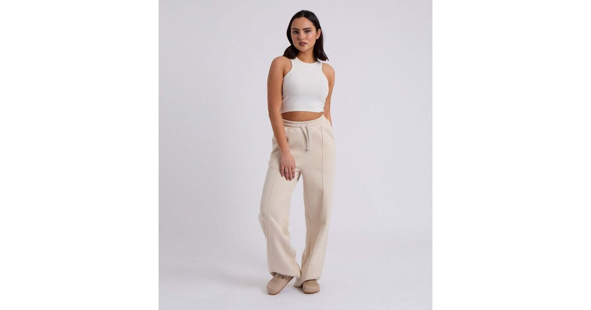 Urban Bliss Cream Drawstring Wide Leg Joggers | New Look