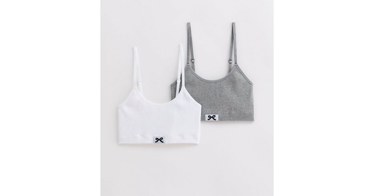 Girls 2 Pack of Bow-Patch Crop Tops | New Look