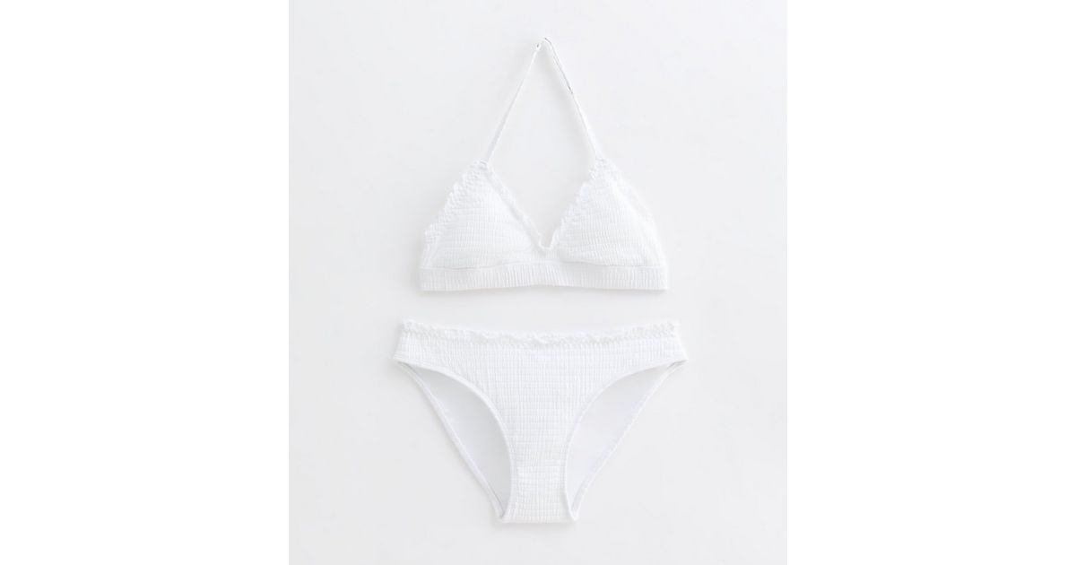 Girls Frill Trim Triangle Bikini Set | New Look