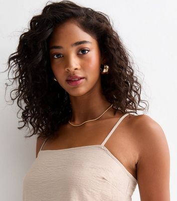 Camel Split Side Strappy Cami Top | New Look