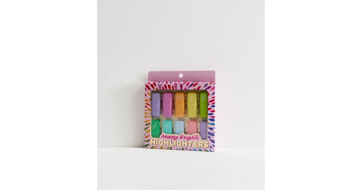 10 Pack of Mini Highlighters | New Look