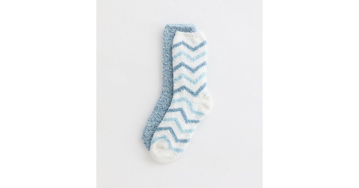 Pack Of 2 Blue Cosy Socks | New Look