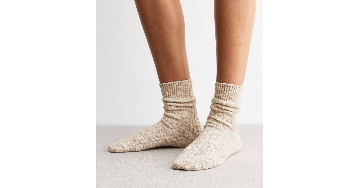 Off White Chunky Ribbed Knit Socks | New Look