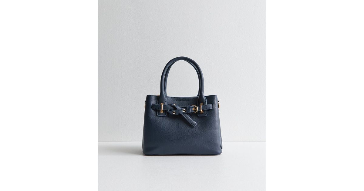 Navy Mini Top Handle Crossbody Bag | New Look