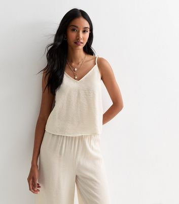 ONLY Off White Bead-Strap Cami Top | New Look