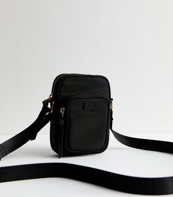 Black Double Compartment Phone Bag | New Look
