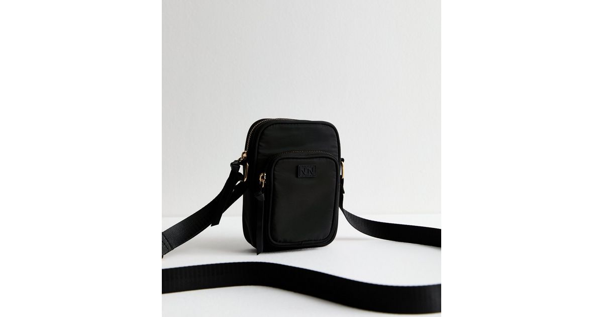 Black Double Compartment Phone Bag | New Look