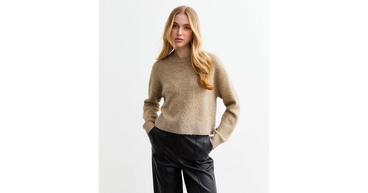 Mink Sparkly Bouclè Knit Jumper | New Look