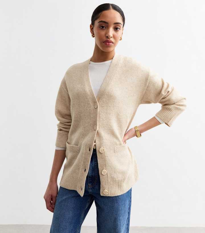 Cream Knit Button Up Cardigan | New Look