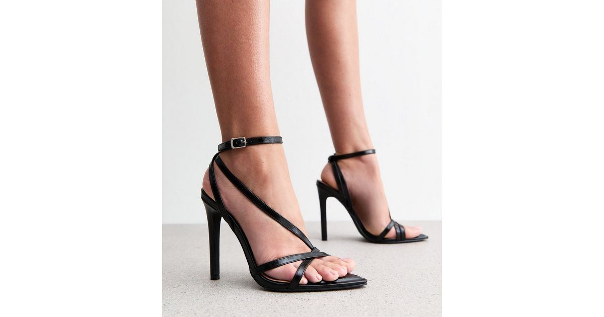 Black Multi Strap Stiletto Heel Sandals | New Look