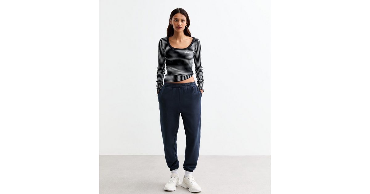 Navy Elasticated Waist Cuffed Joggers | New Look
