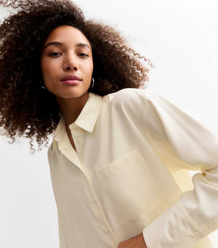 Cream Twill Oversized Shirt | New Look
