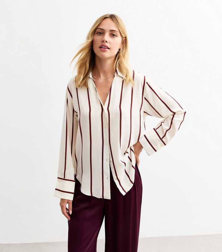 Off White Striped Shirt | New Look