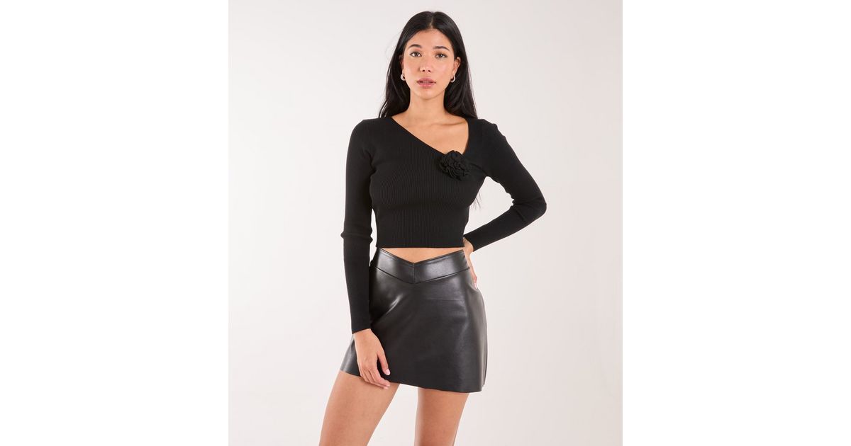 Pink Vanilla Black Corsage Long Sleeved Top | New Look
