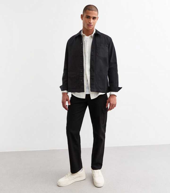 Black Regular Heavyweight Twill Shacket | New Look