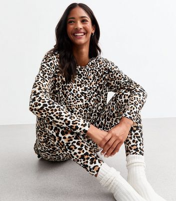 Brown Soft Touch Leopard Print Pyjama Set | New Look