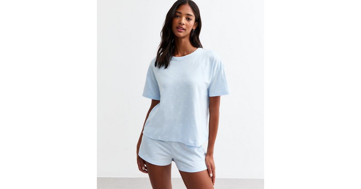 Blue Cotton Polka Dot Pyjama Set | New Look