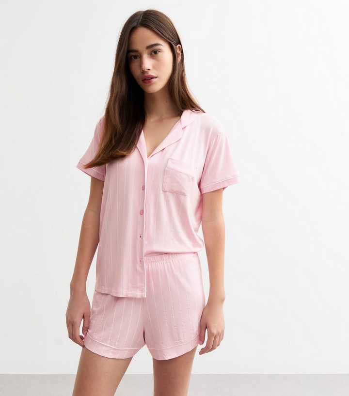 Pink Striped Short Pyjama Set | New Look