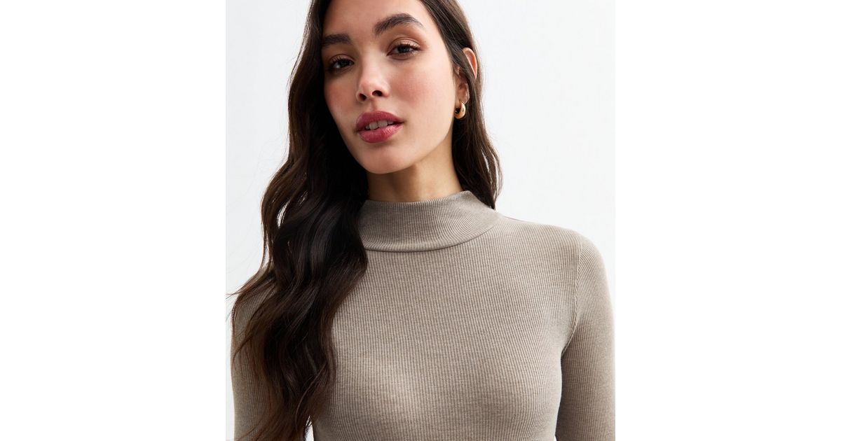Mink High Neck Long Sleeve Top | New Look