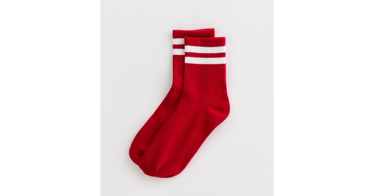 Red Stripe Tube Socks | New Look