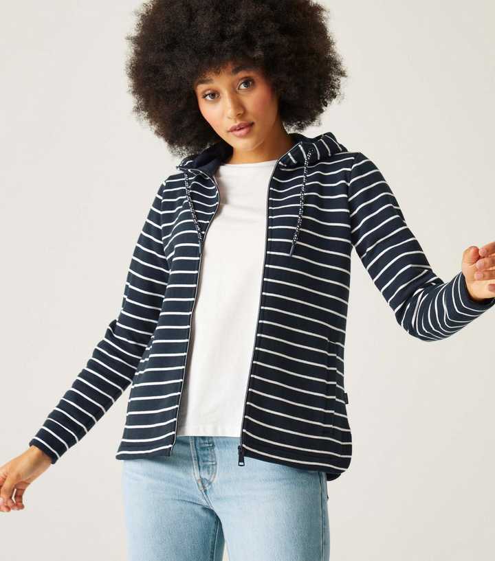 Regatta Navy Stripe Bayletta Zip Up Hoodie | New Look