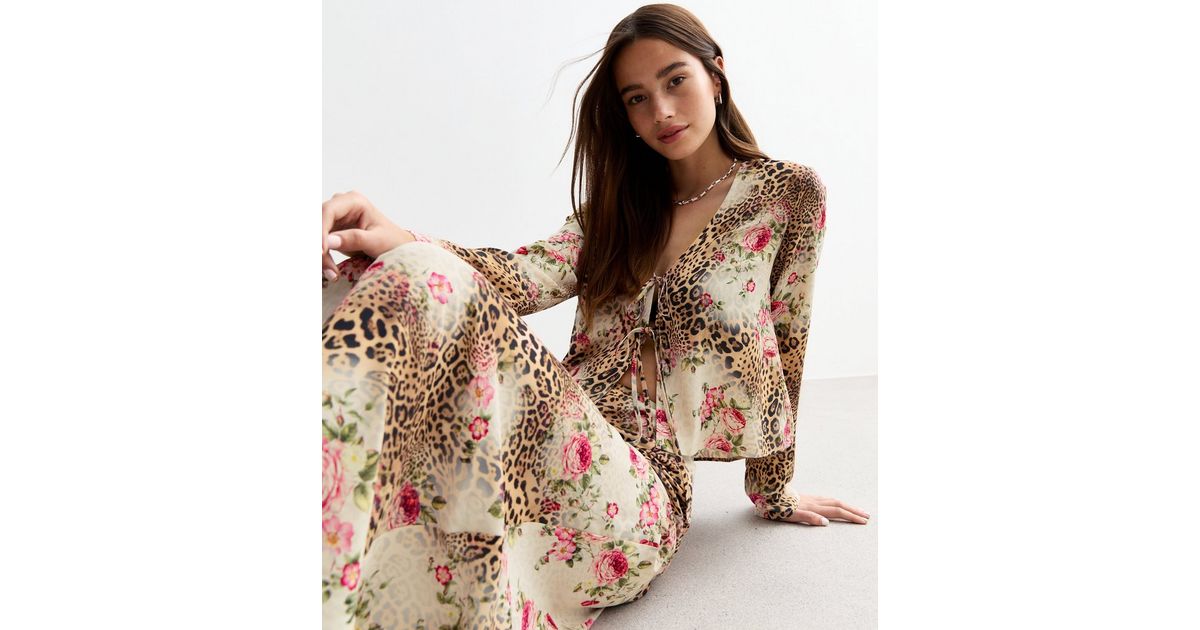 Brown Rose Leopard Print Midi Skirt | New Look