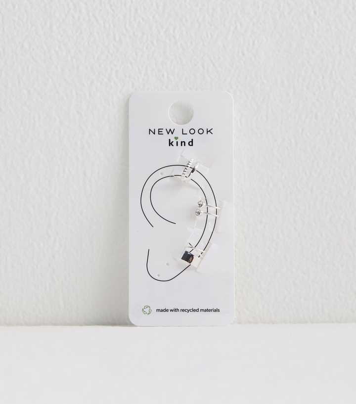 4 Pack of Silver-Tone Ear Cuffs Set | New Look