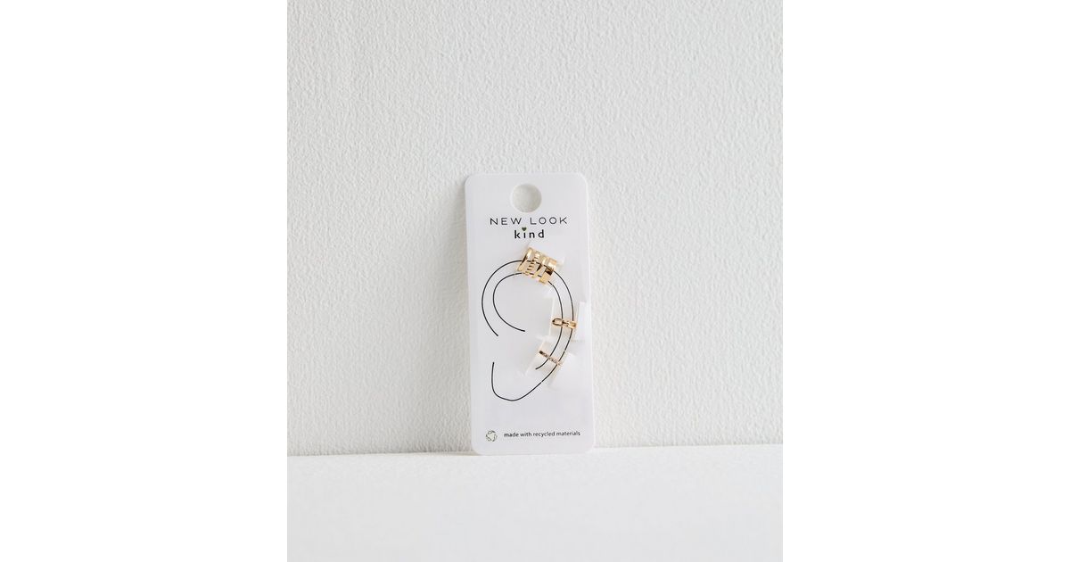 4 Pack of Gold-Tone Ear Cuffs Set | New Look
