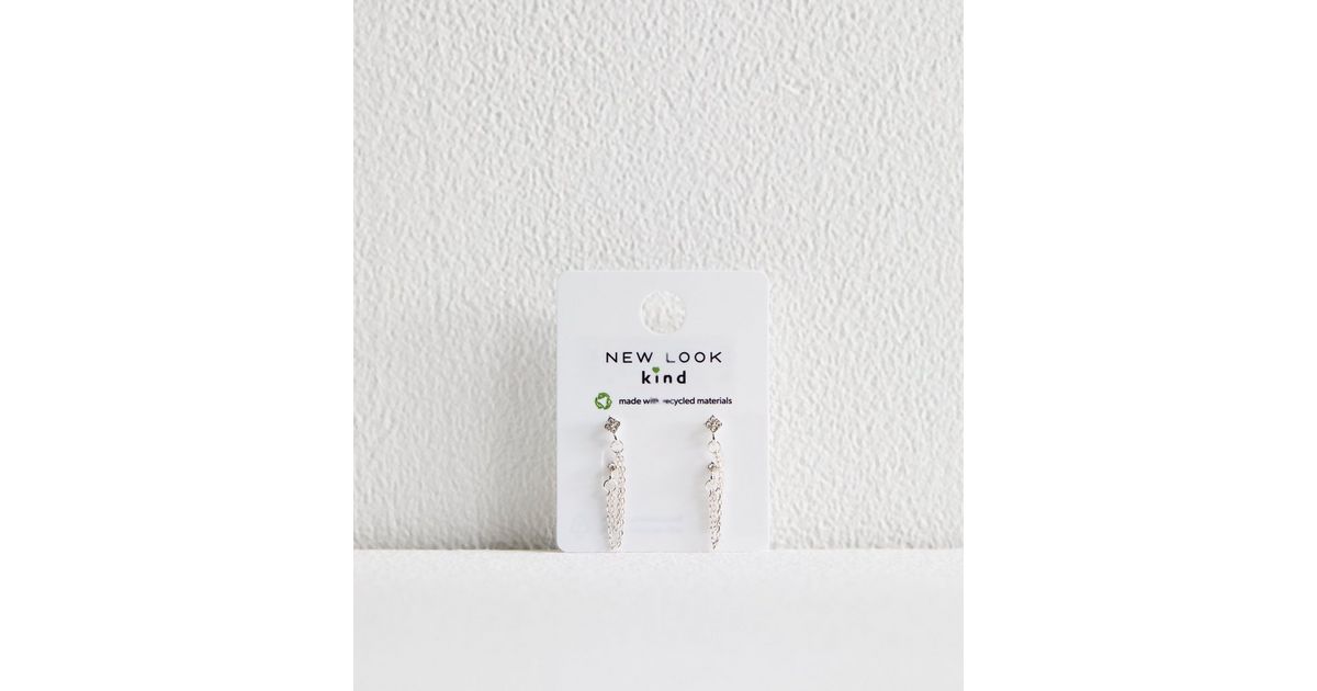 Silver Tone Chain Link Stud Earrings | New Look