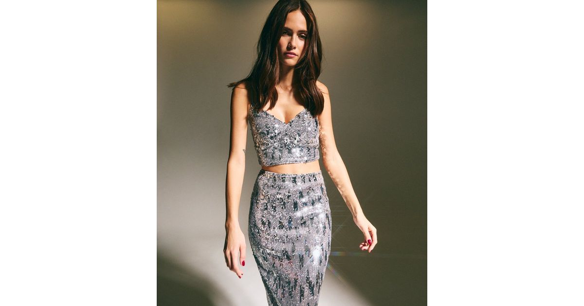 Silver Sequinned Bralette | New Look