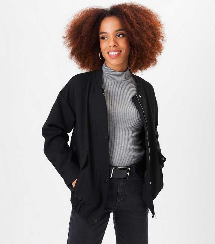 Gini London Black Oversized Jacket | New Look
