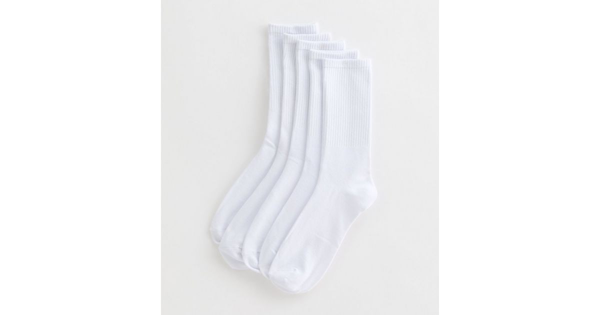 Pack Of 5 White Tube Socks | New Look