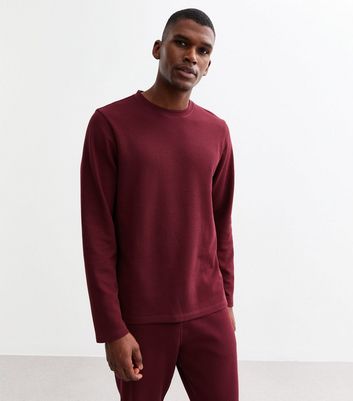 Red Regular Fit Waffle Jersey Long Sleeve Top | New Look