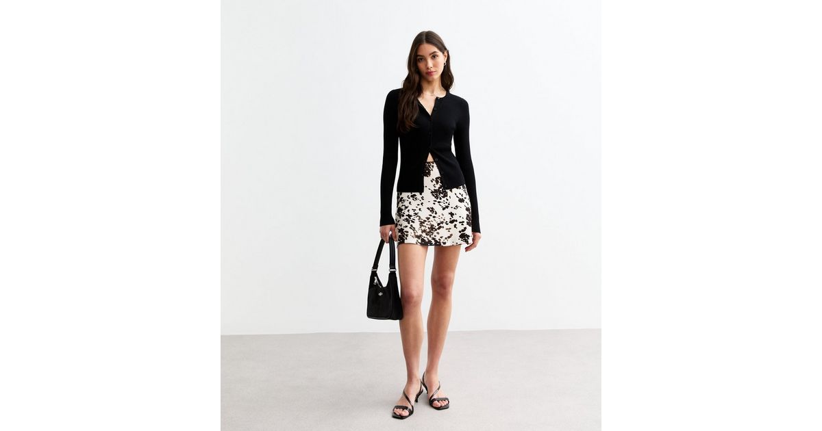 Off White Cow Print Mini Skirt | New Look