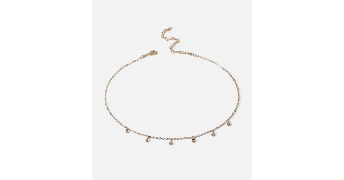 Freedom Gold-Tone Tear Drop Chain Necklace | New Look