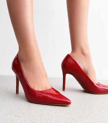 Red Stiletto Heel Pointed Toe Court Shoes New Look